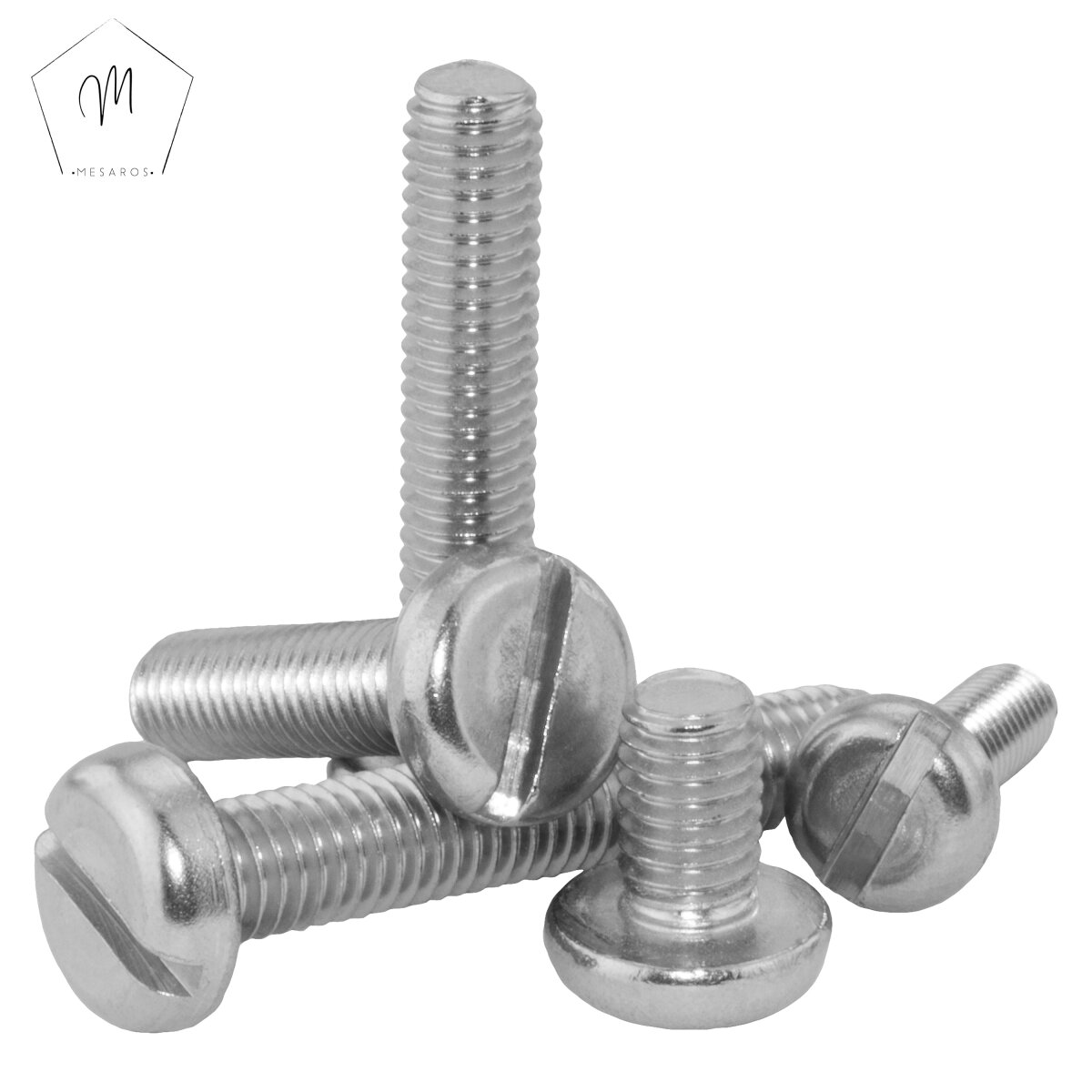 Flachkopfschrauben M2 X 4 mm bis M8 X 40 mm mit Schlitz DIN 85 Edelst